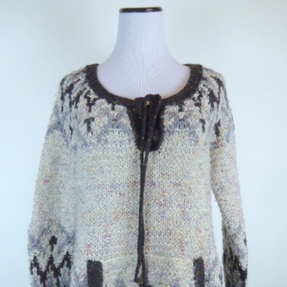 Free People | Sweaters | Free People Fair Isle Tweed Gray Black Tunic ...